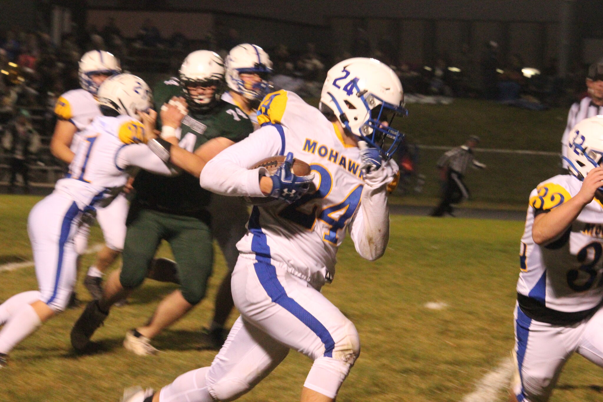 Morley Stanwood two-way football player is set to dominate