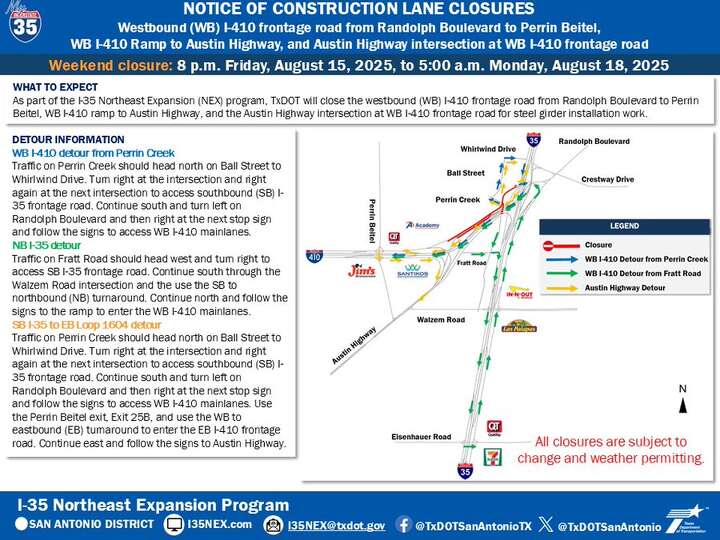 TxDOT warns of Loop 410 closure before flyover ramp launch