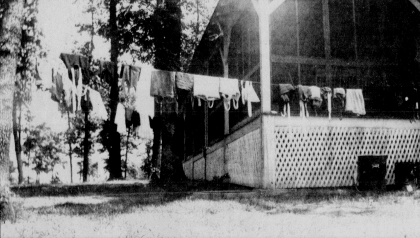 Camp Talahi 1931 photo shows drying Girl Scout swimwear