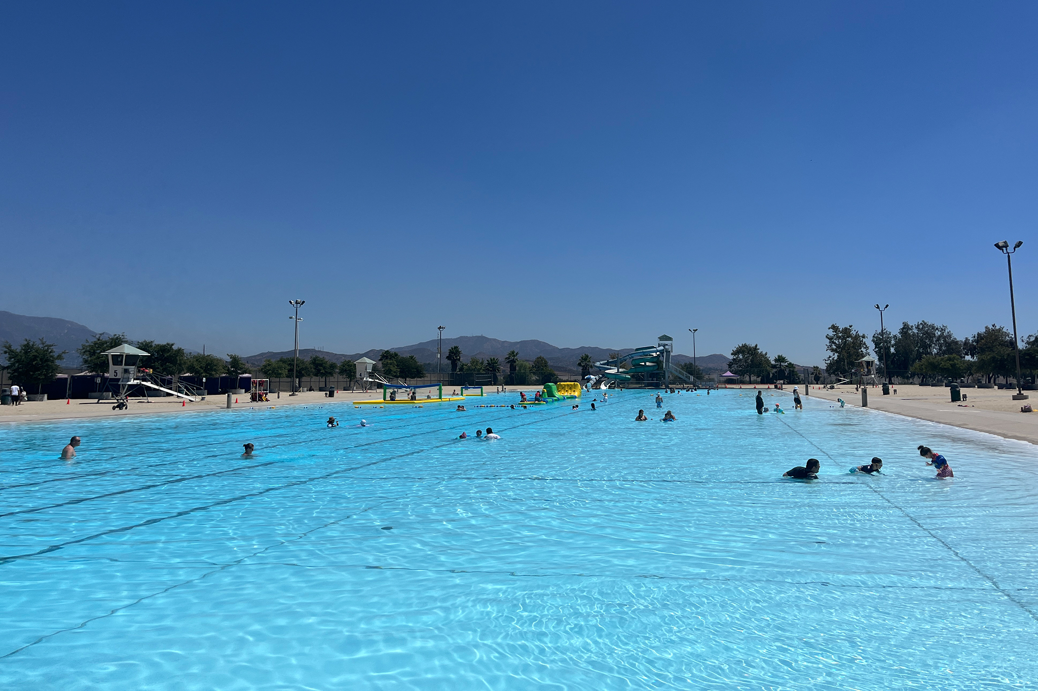 A lake-sized swimming pool hides in the middle of congested LAl