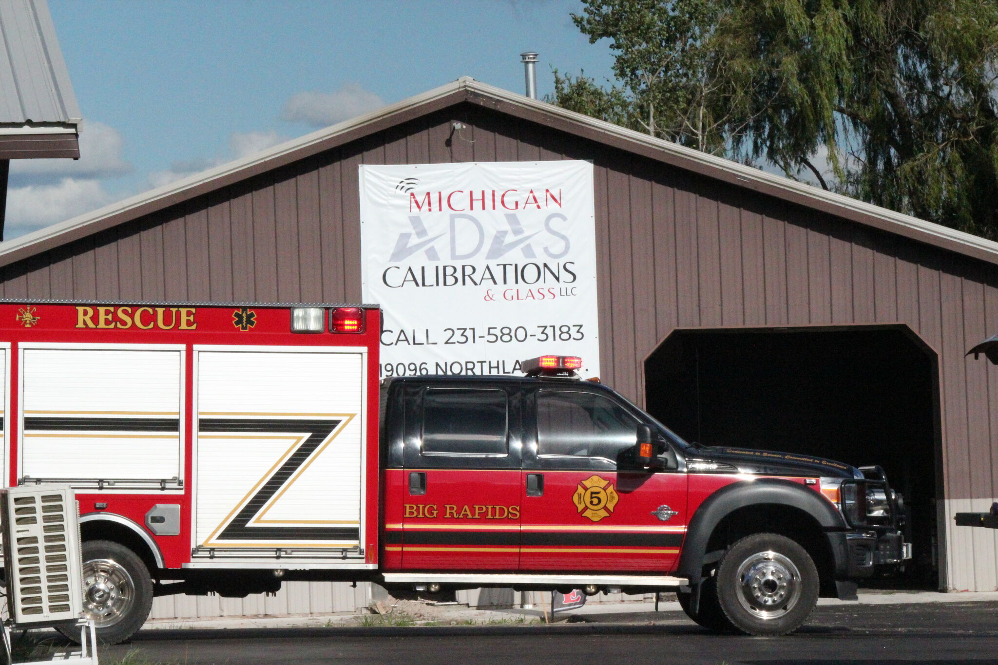 Michigan ADAS in Big Rapids Michigan moves buildings after fire