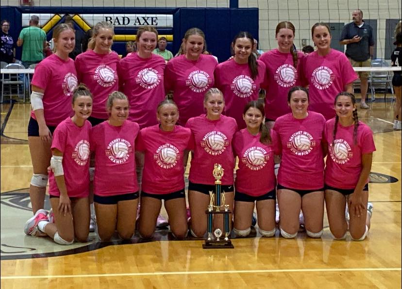 Bad Axe Hatchets sweep home volleyball tournament title