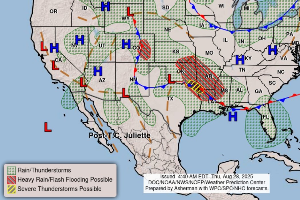 When does Austin typically see its first true fall cold front?
