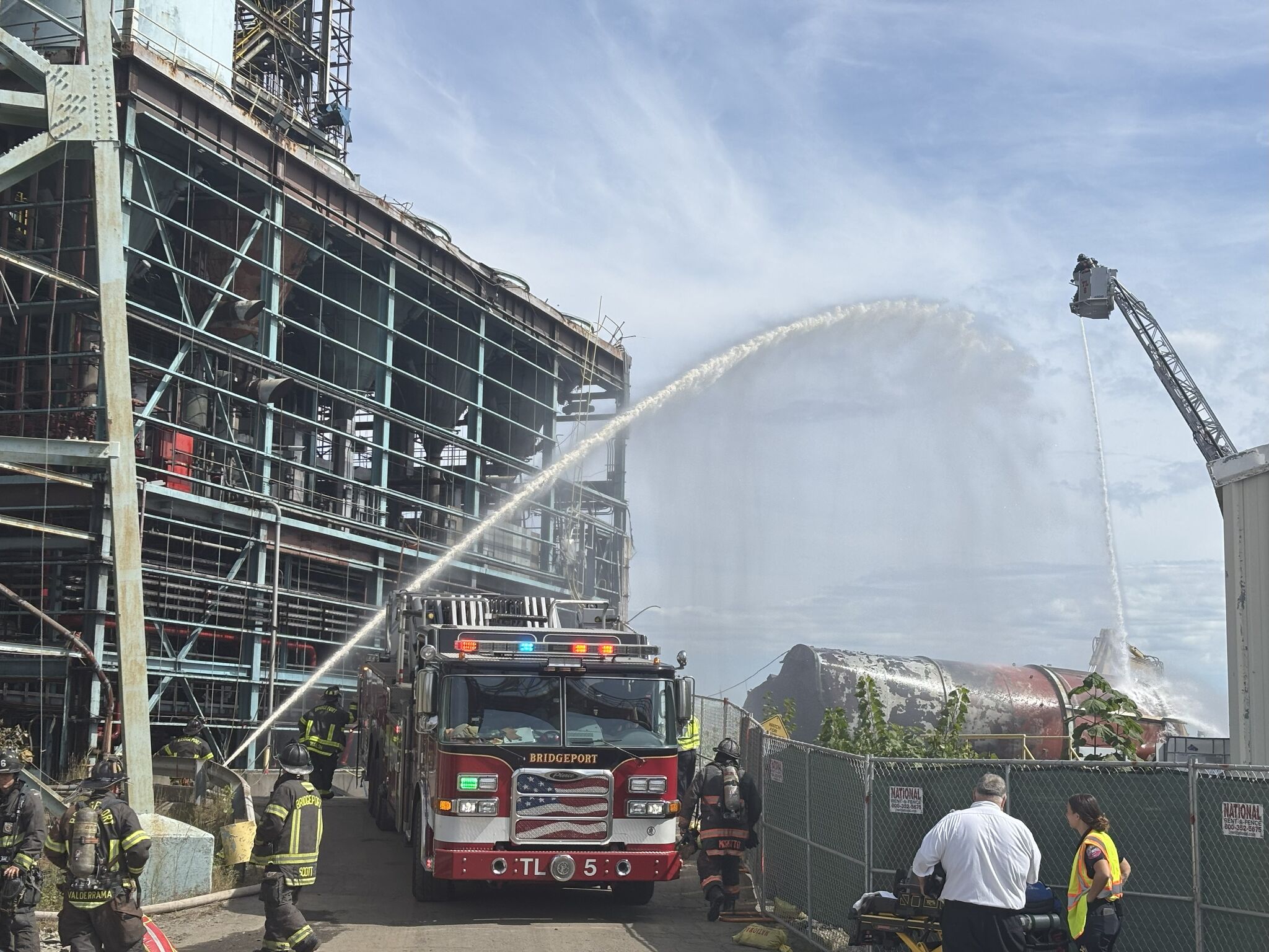 Fire breaks out at Bridgeport power plant during demolition