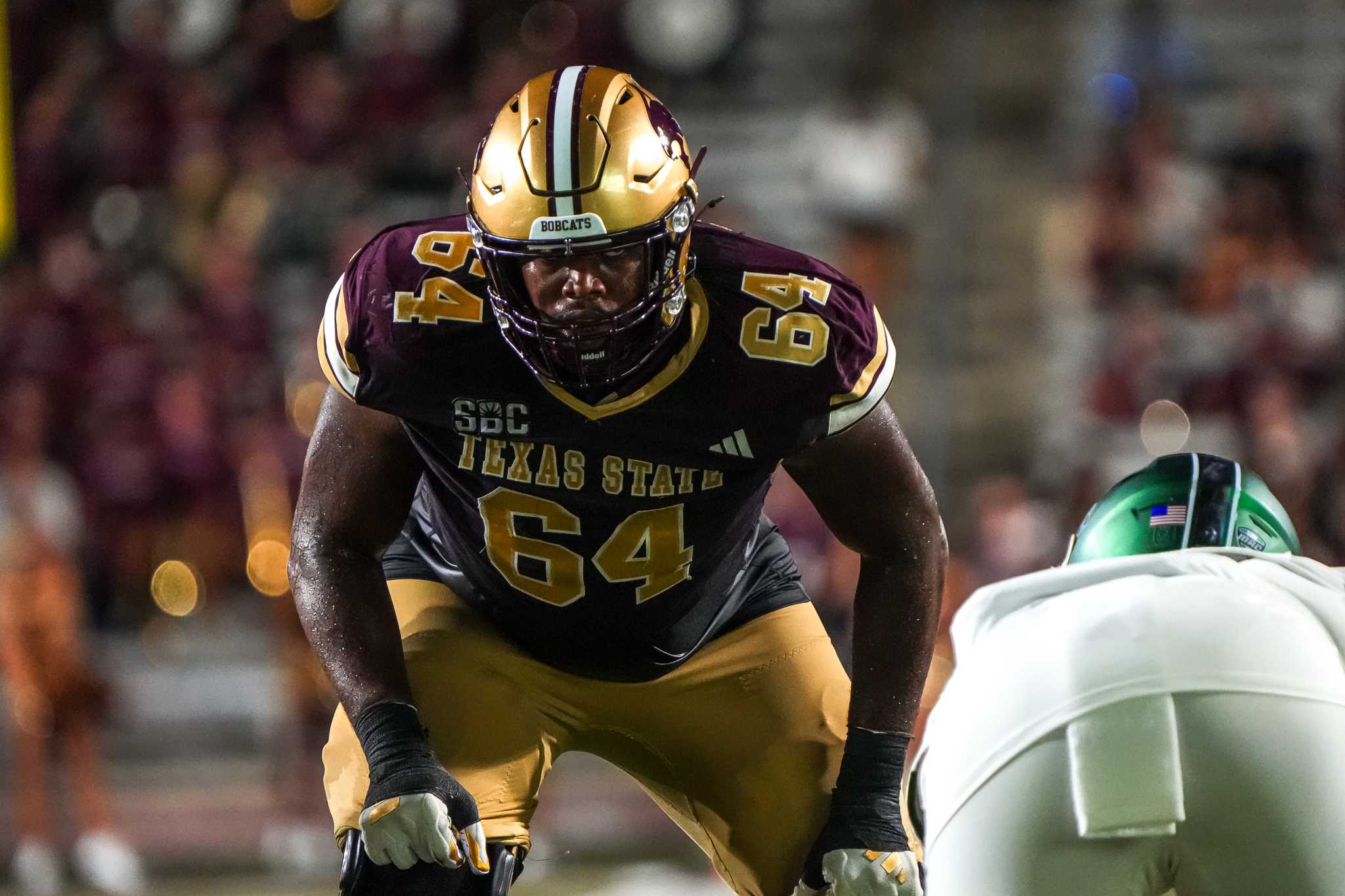 Who will play left tackle for the Texas State Bobcats in 2026?