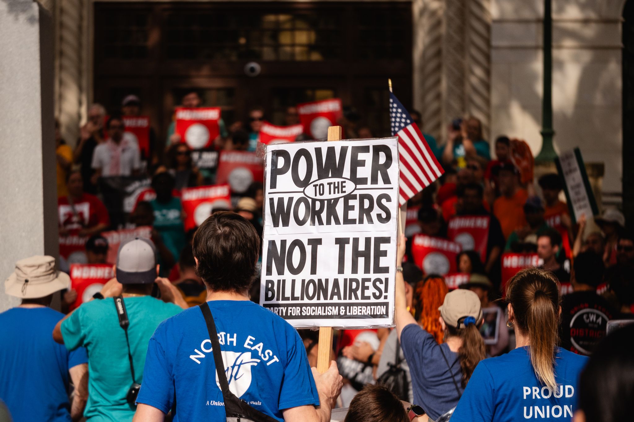 Labor Day rally calls for more community benefits from Project Marvel