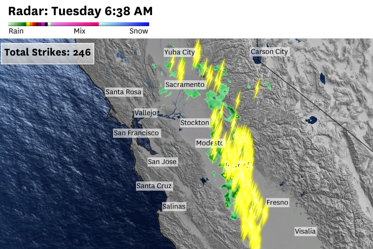 Intense California storm brings thousands of lightning strikes