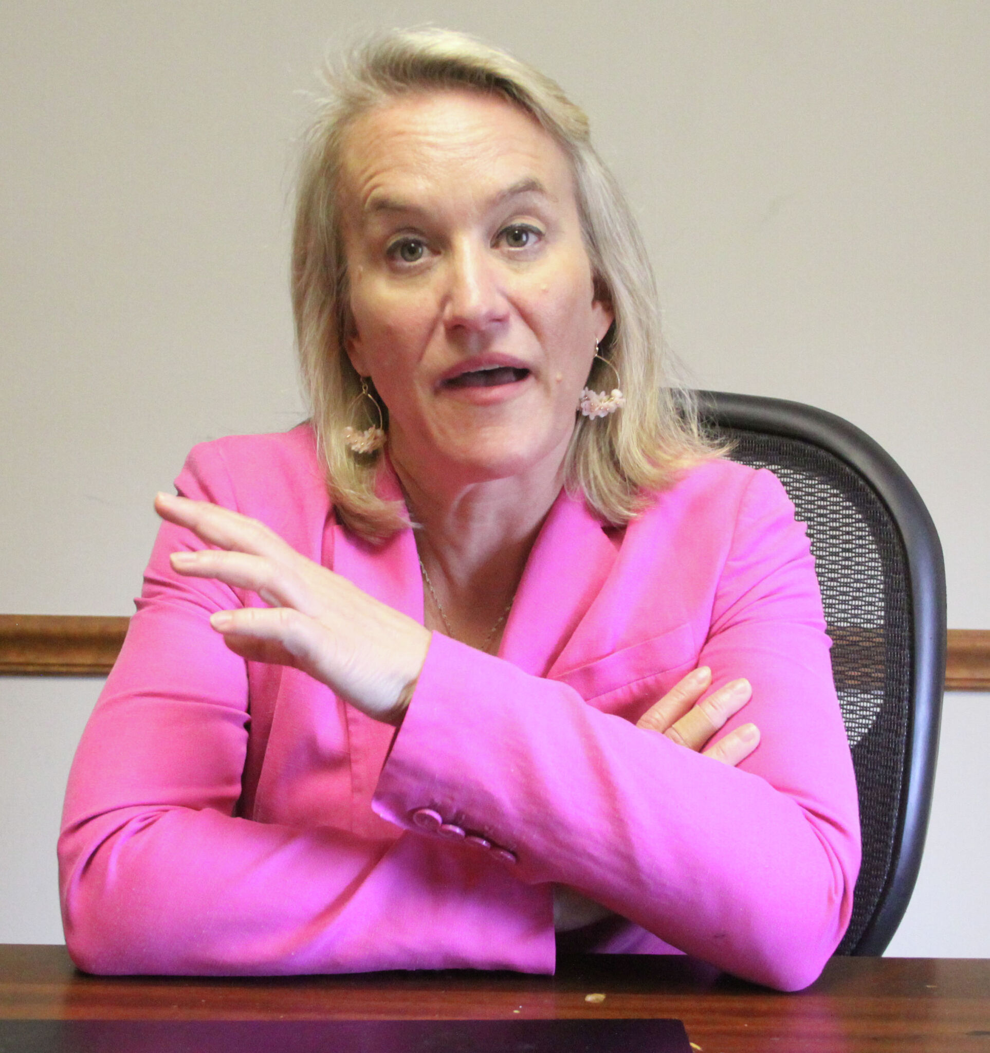 Nikki Budzinski meets with Alton seniors, addresses shutdown