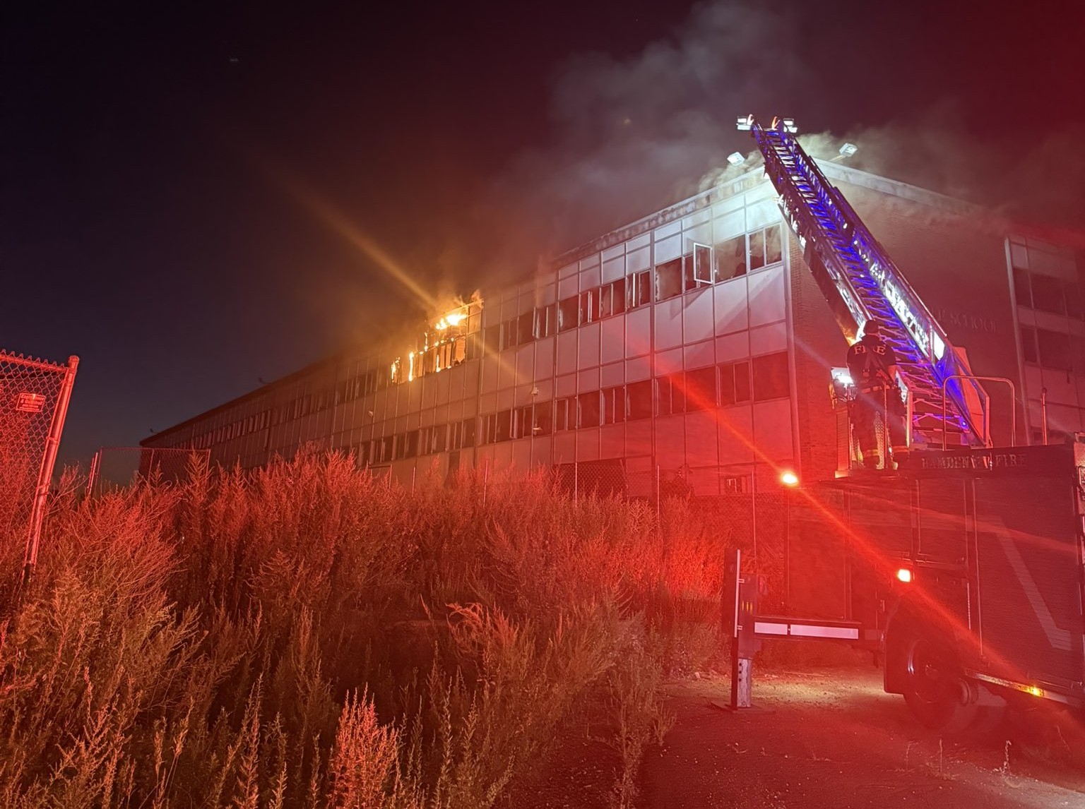 Hamden firefighters battle fire at old middle school, officials say