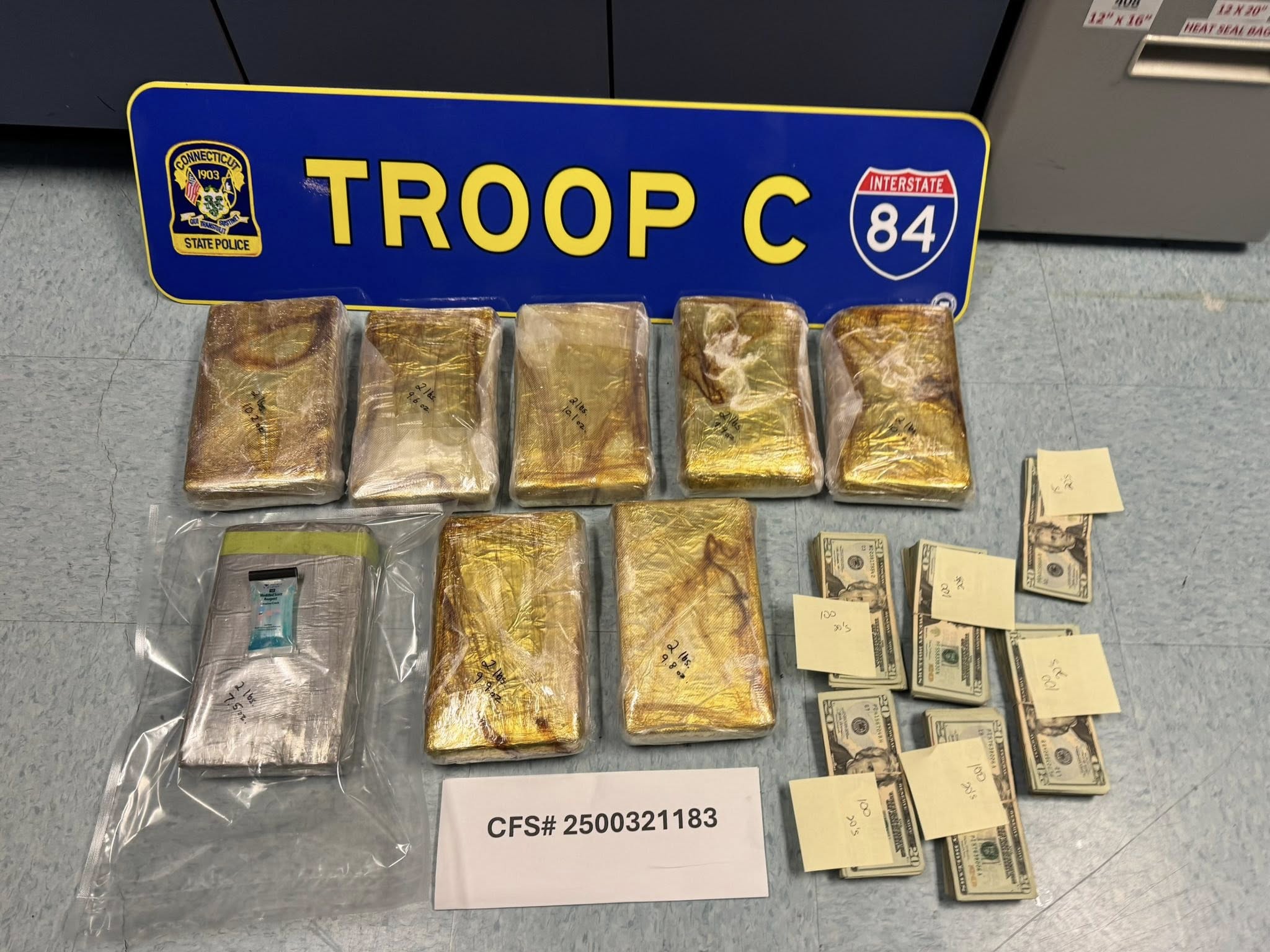 17 pounds of cocaine found in car after Willington crash, police say