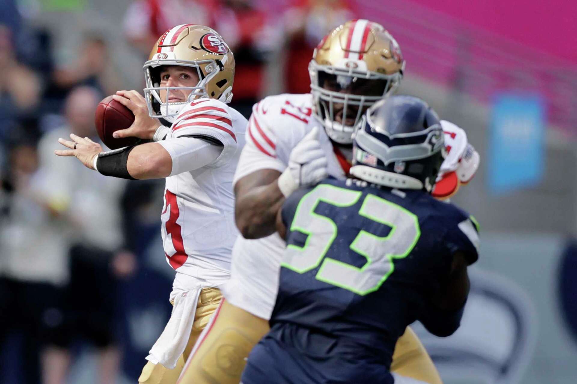 After practice, 49ers QB Brock Purdy said he might play Sunday.