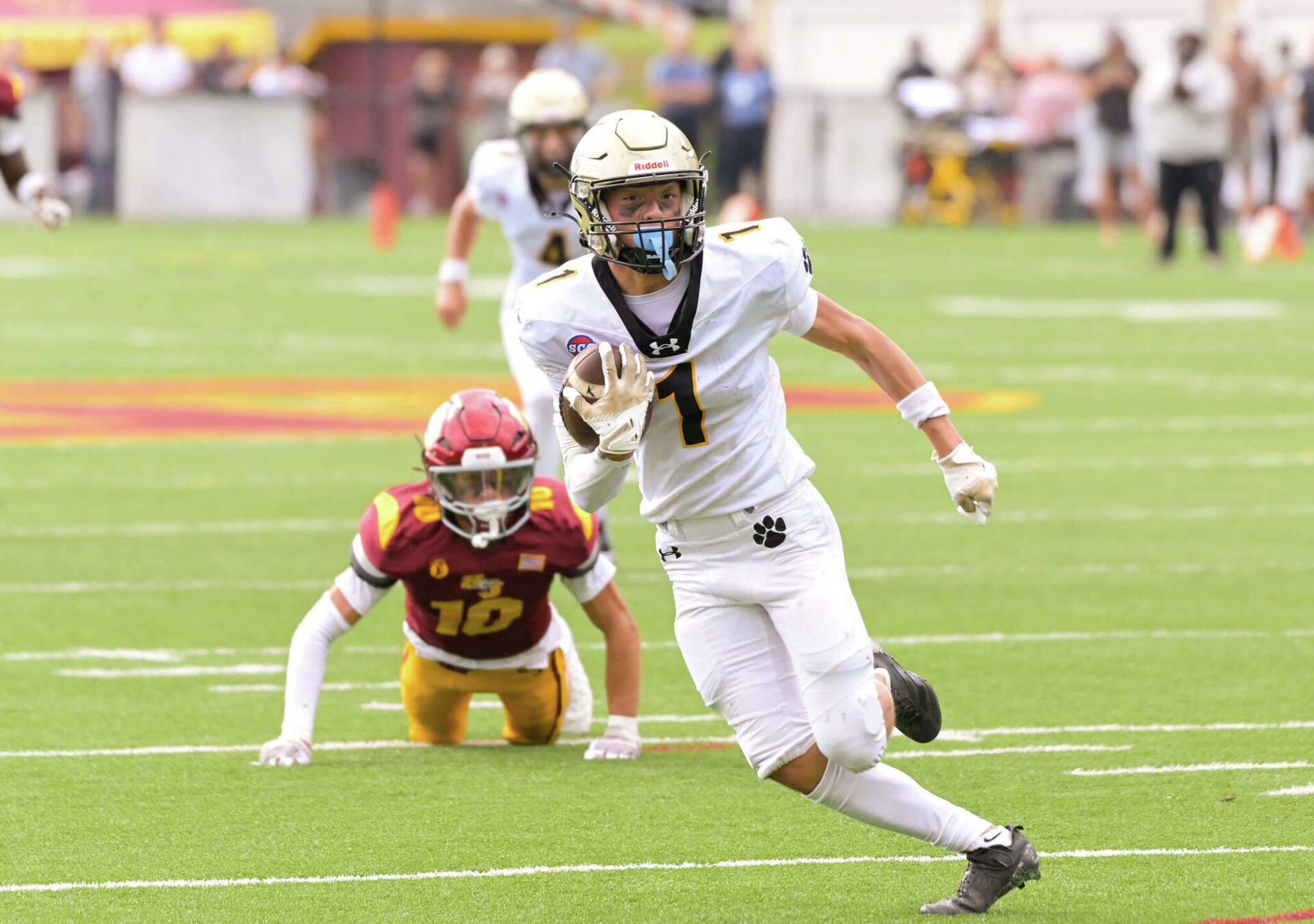 Daniel Hand football, QB Bobby Reh, edge St. Joseph on last play