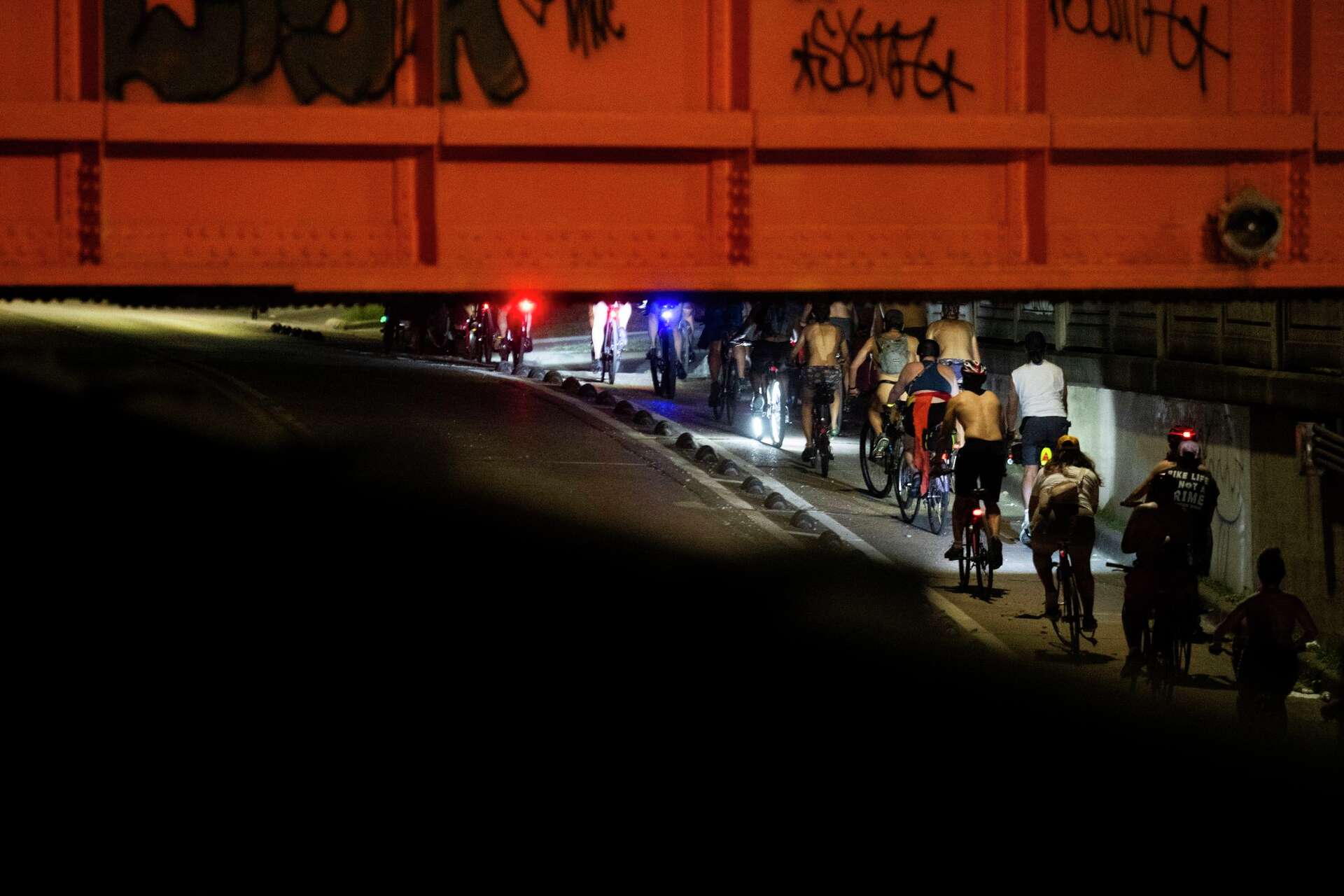 Annual Houston World Naked Bike Ride protests bike lane removal