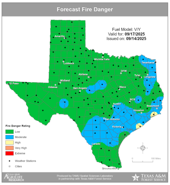 Wildfire threat increases in Central Texas amid dry September