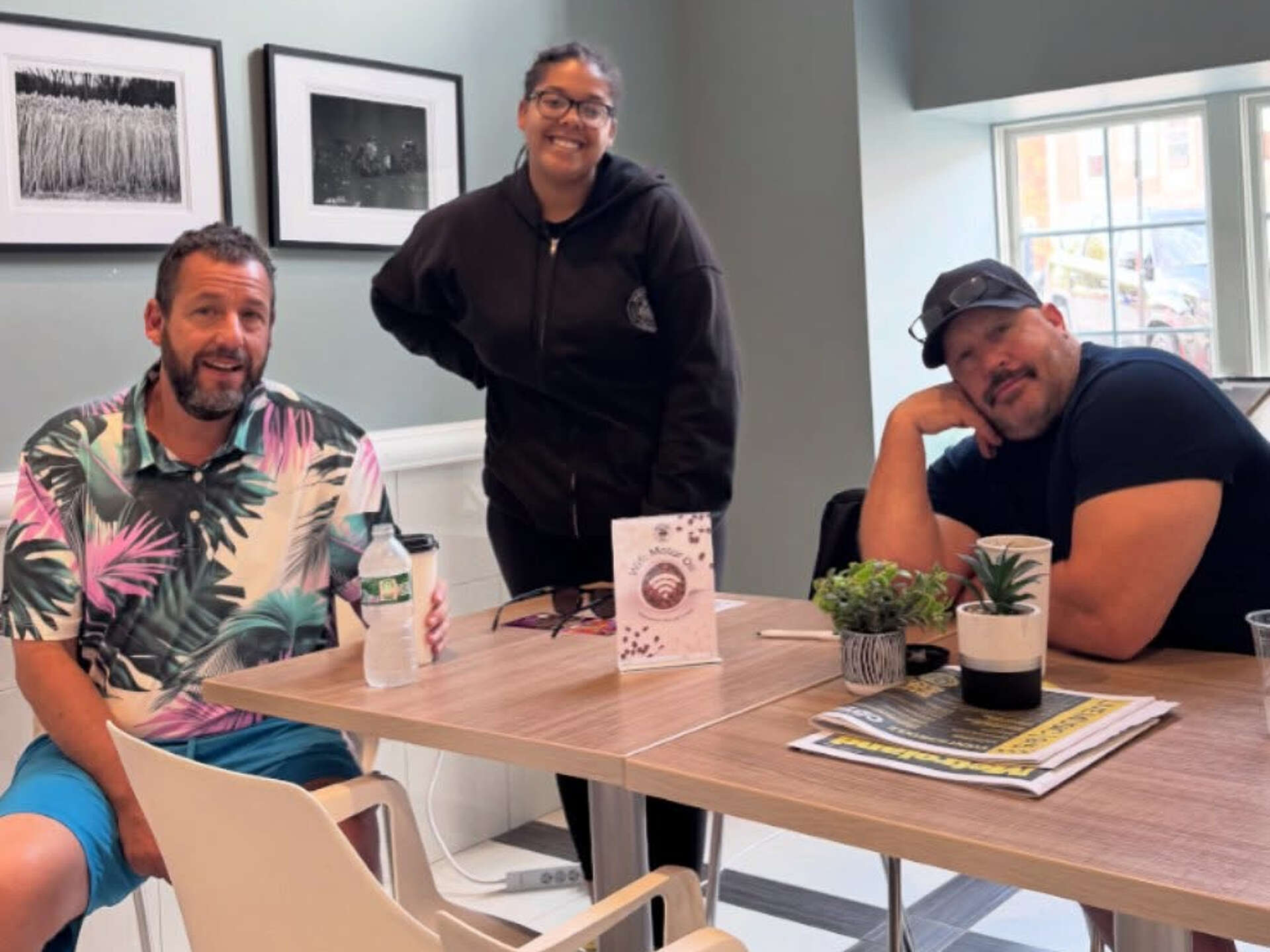 Adam Sandler, Kevin James visit Albany coffee shop after show