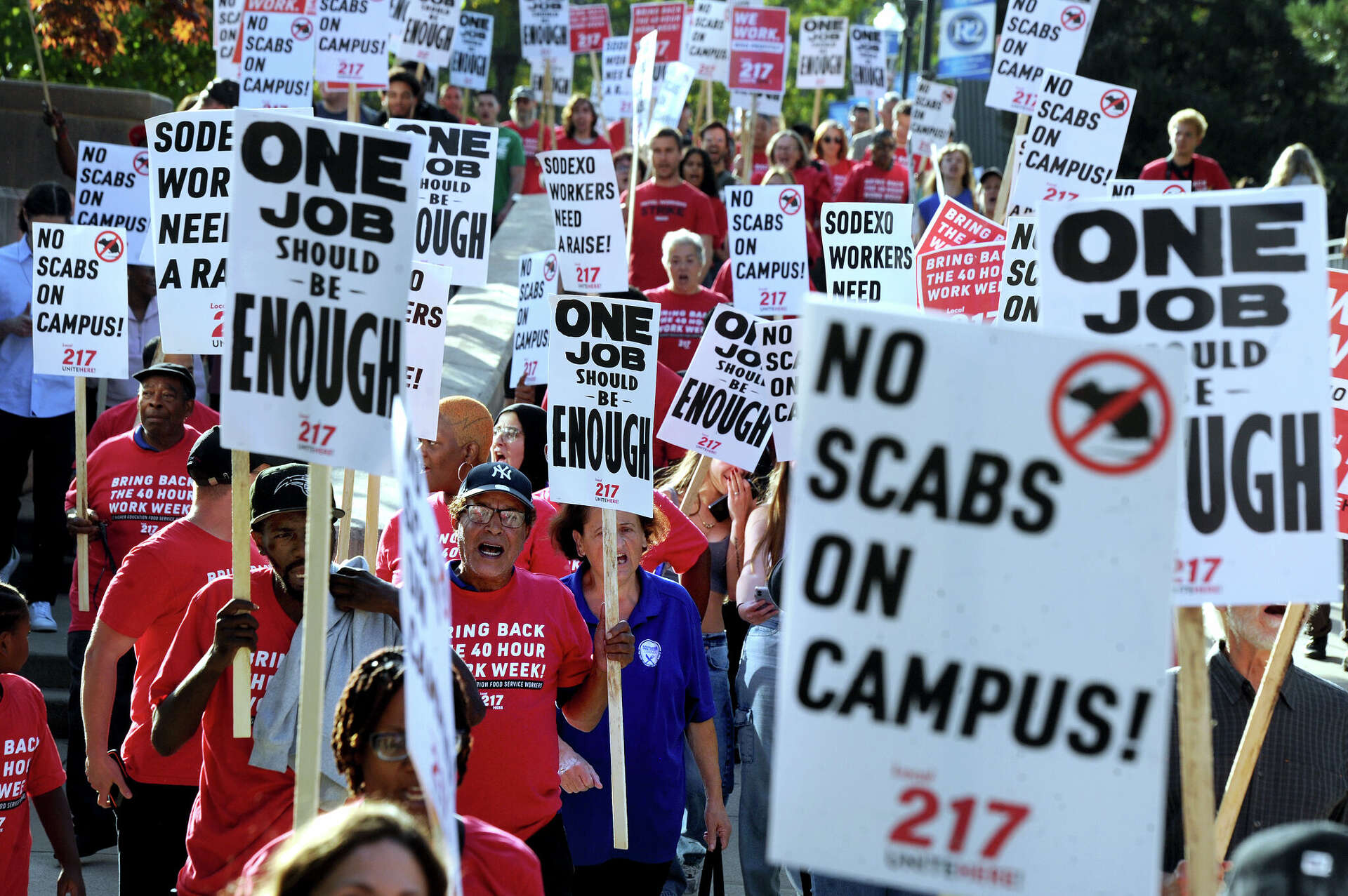 Food-service workers at Connecticut colleges could go on strike