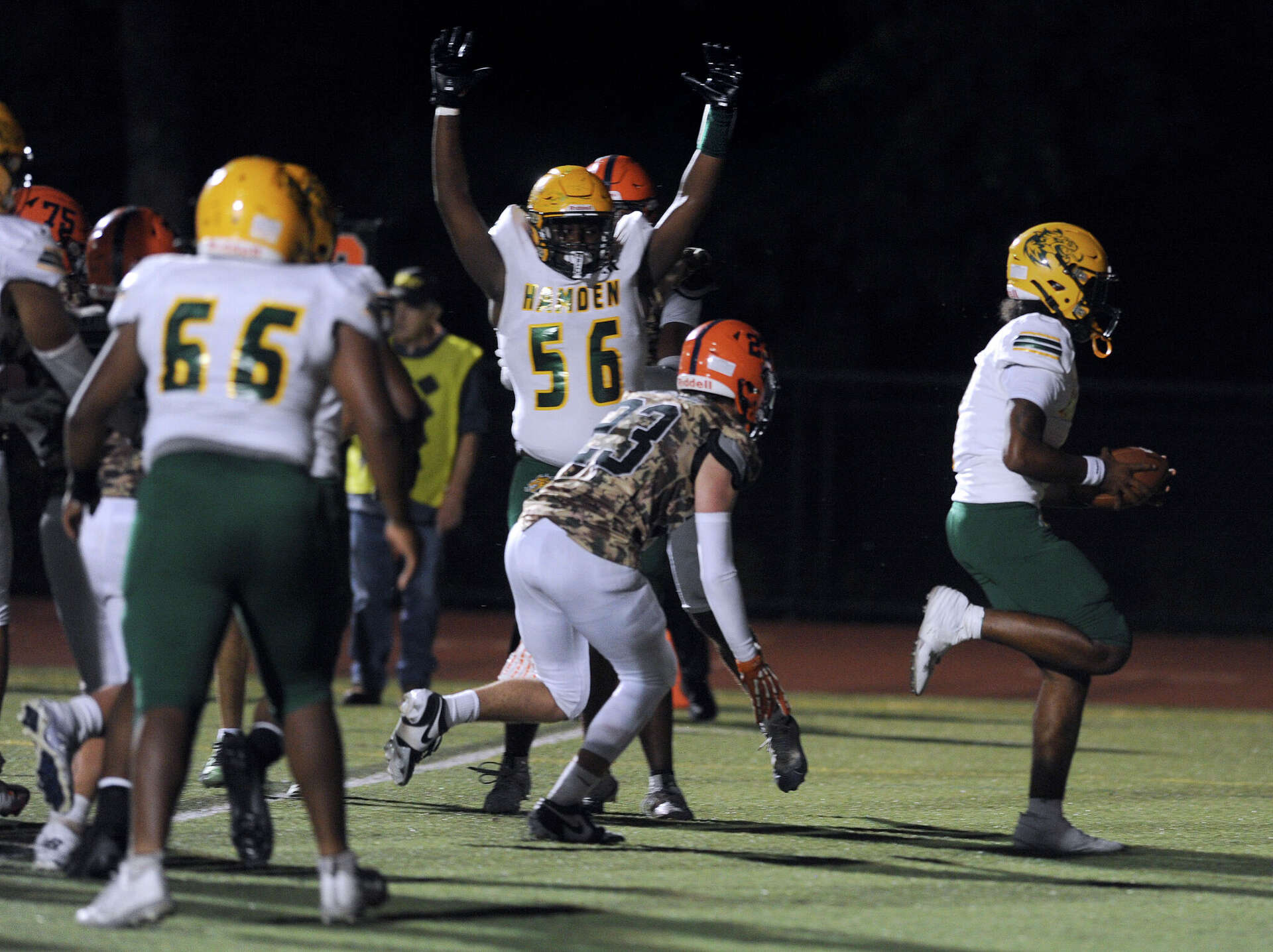 Lyman Hall High School football edges Hamden in SCC game