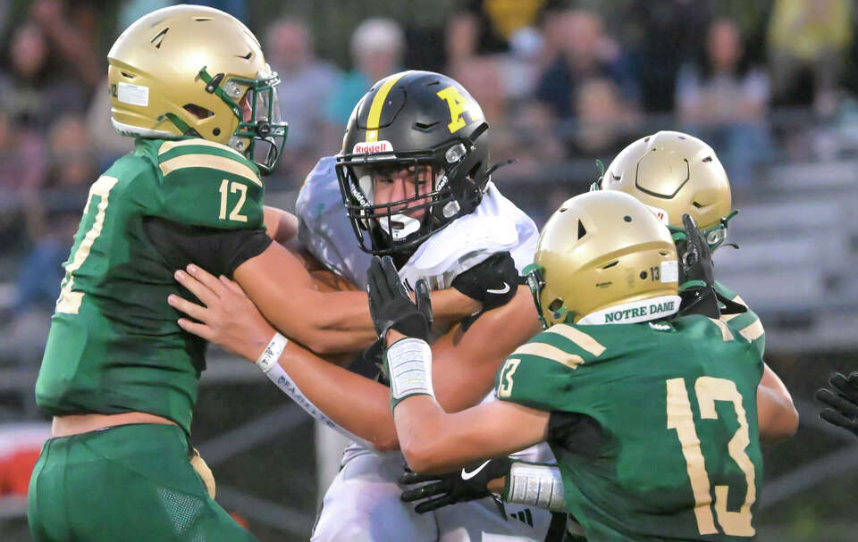 Amity football scores three rushing TDs in win over ND-West Haven