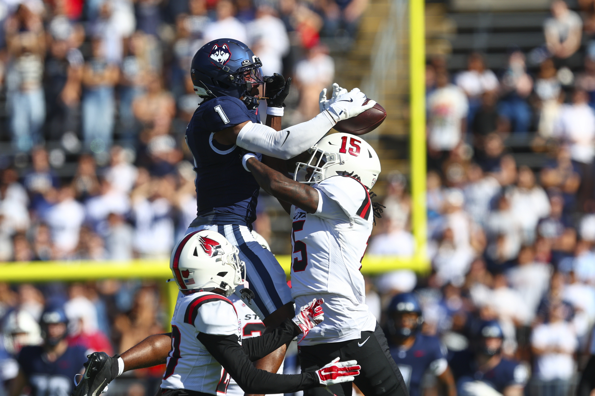 UConn football fights past ball Ball State 31-25