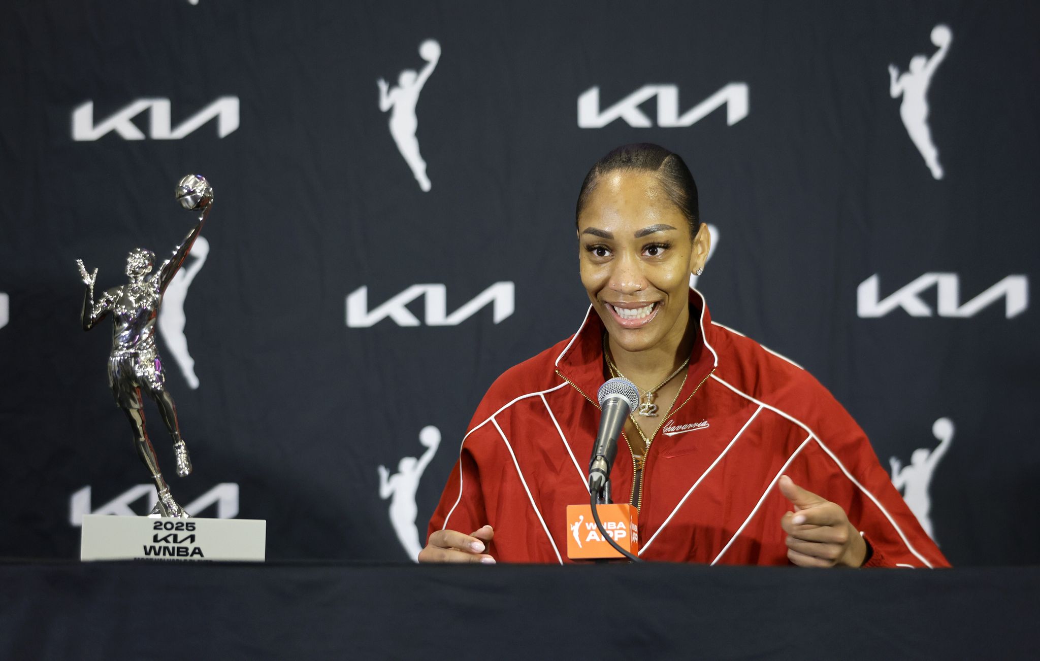 Bam Adebayo shares emotions that came with presenting A'ja Wilson with her fourth WNBA MVP trophy