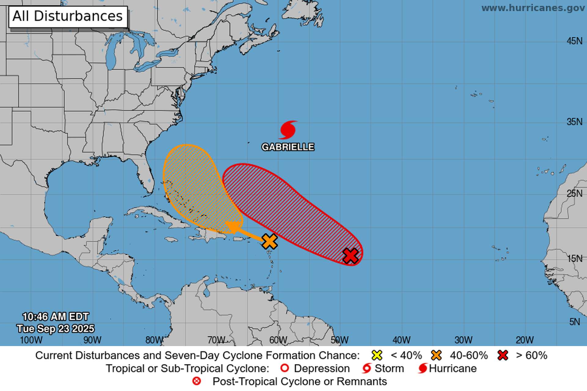 Gabrielle becomes a major hurricane, 2 tropical hotspots remain