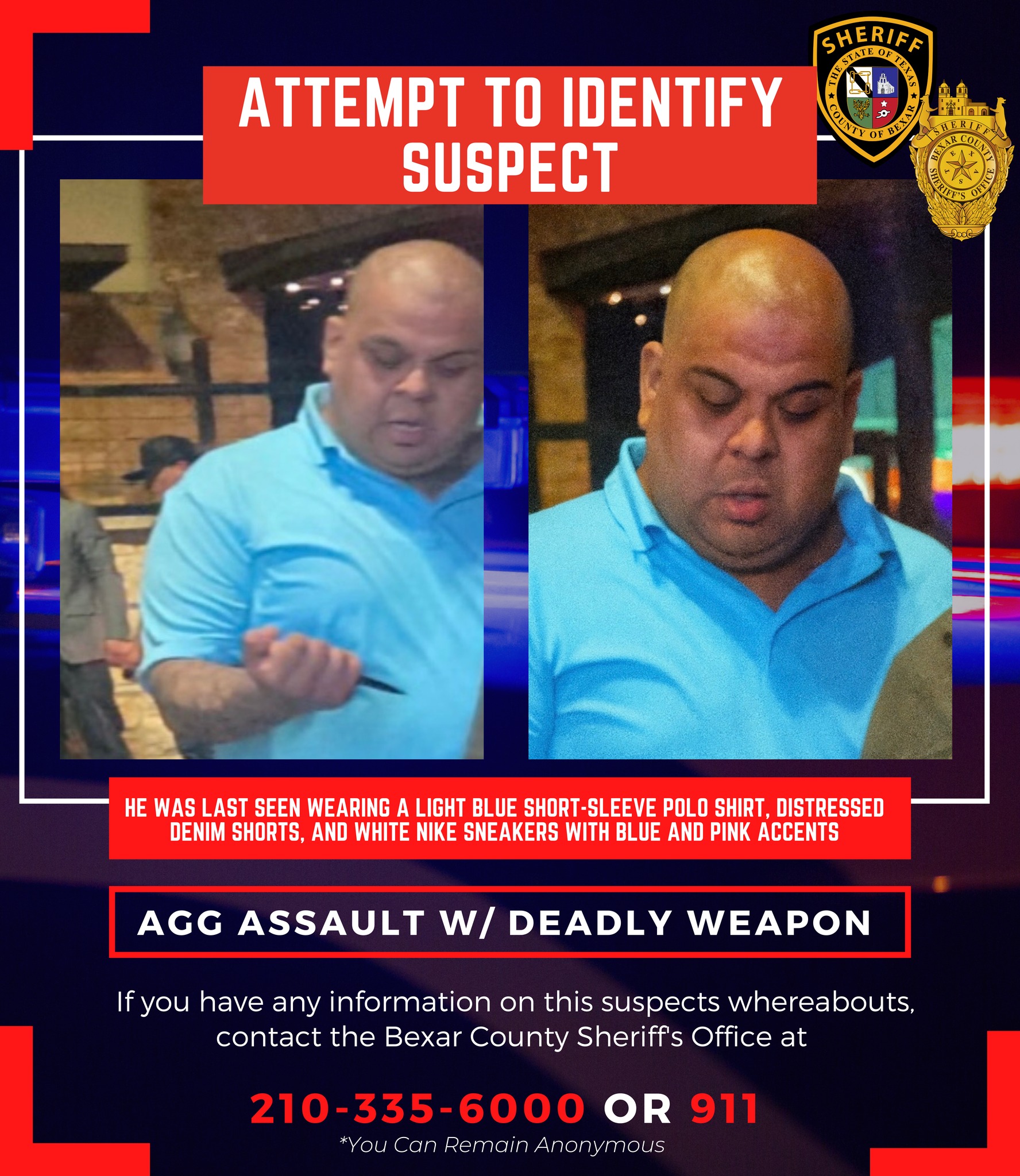 Have you seen me? BCSO seeks suspect in West Side stabbing.