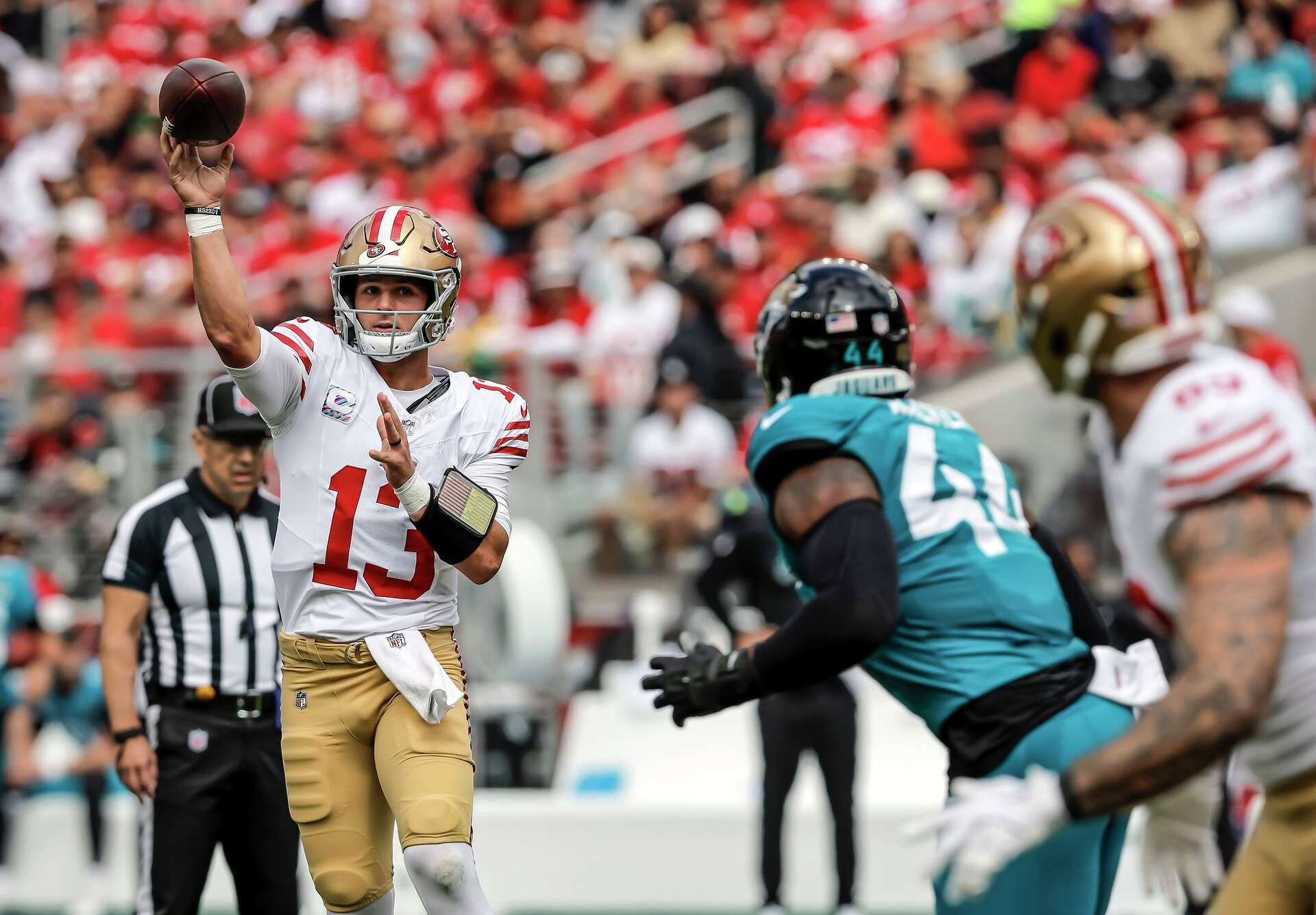 49ers fall 26-21 to Jaguars amid picks, fumbles, special teams miscues