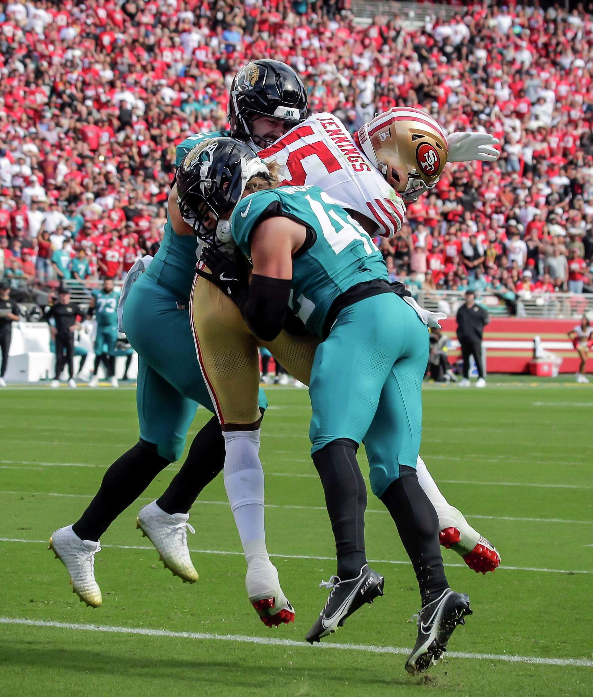 49ers fall 26-21 to Jaguars amid picks, fumbles, special teams miscues