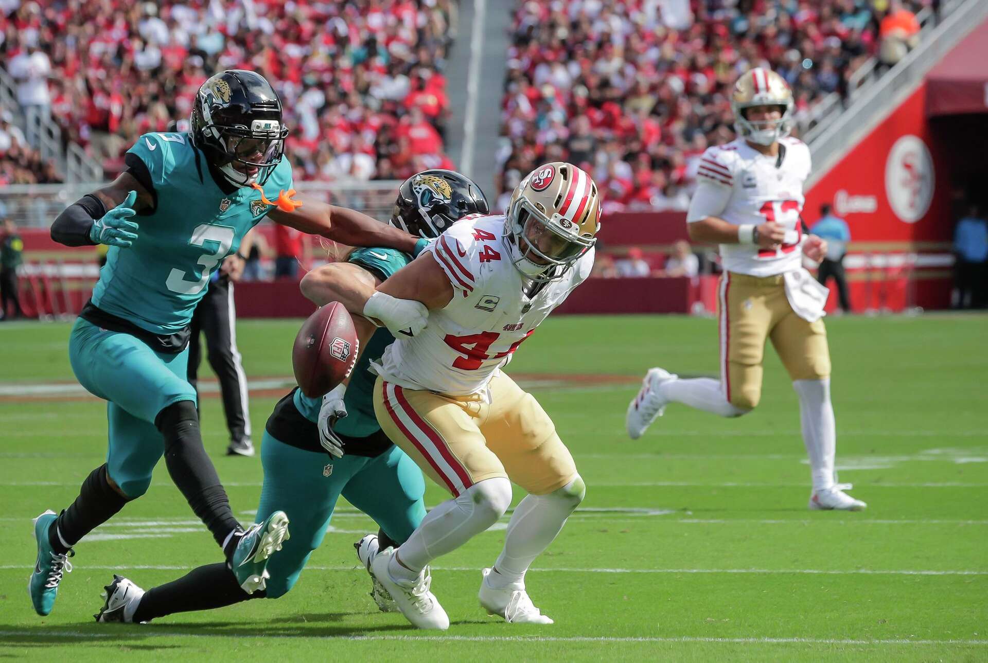 49ers fall 26-21 to Jaguars amid picks, fumbles, special teams miscues