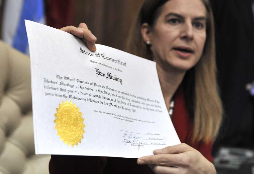 Malloy officially certified as winner