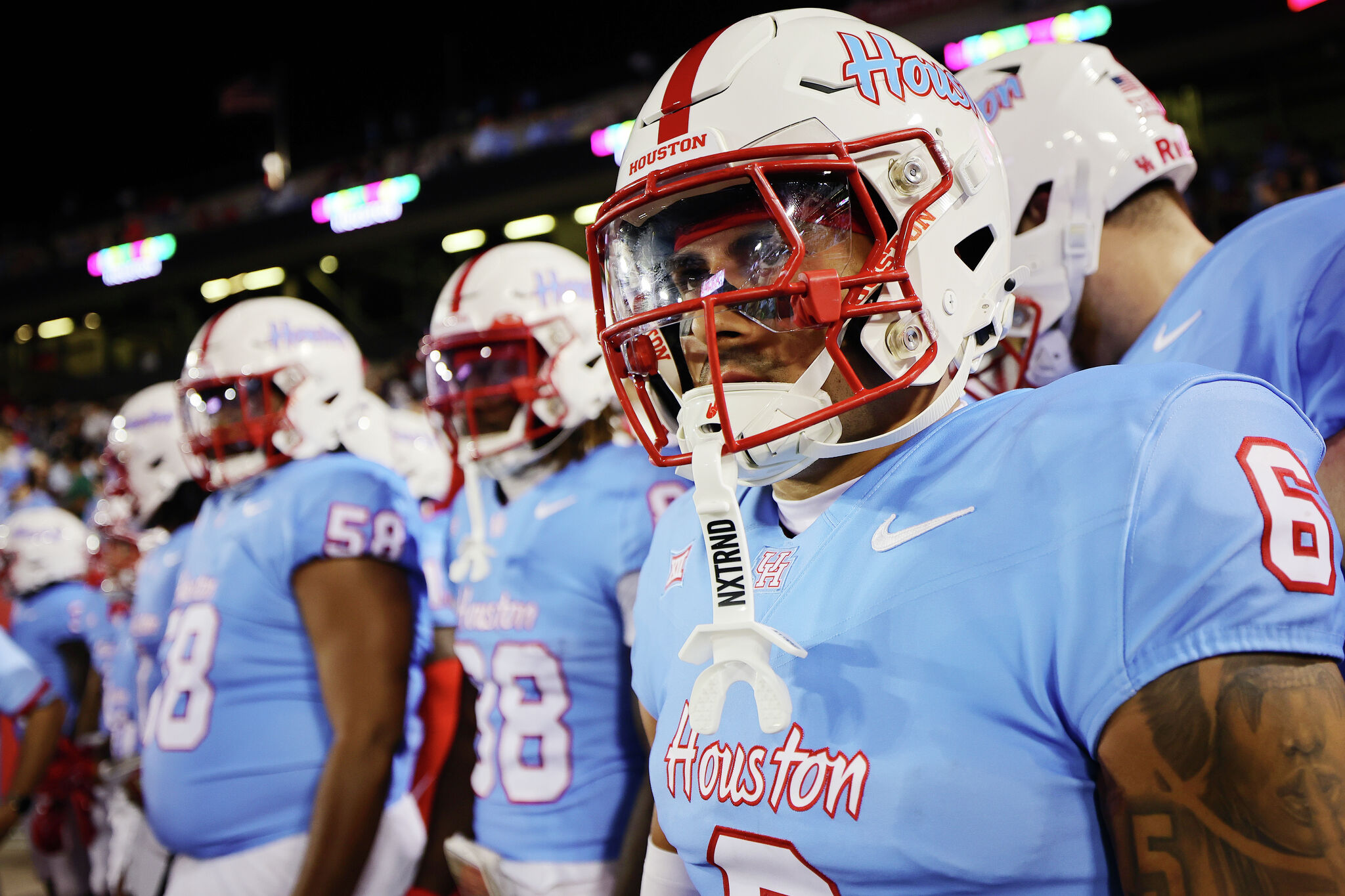 UH are wearing Houston Blue for Texas Tech game