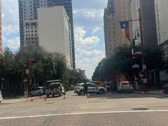 Houston Fire Department on scene after downtown high rise explosion