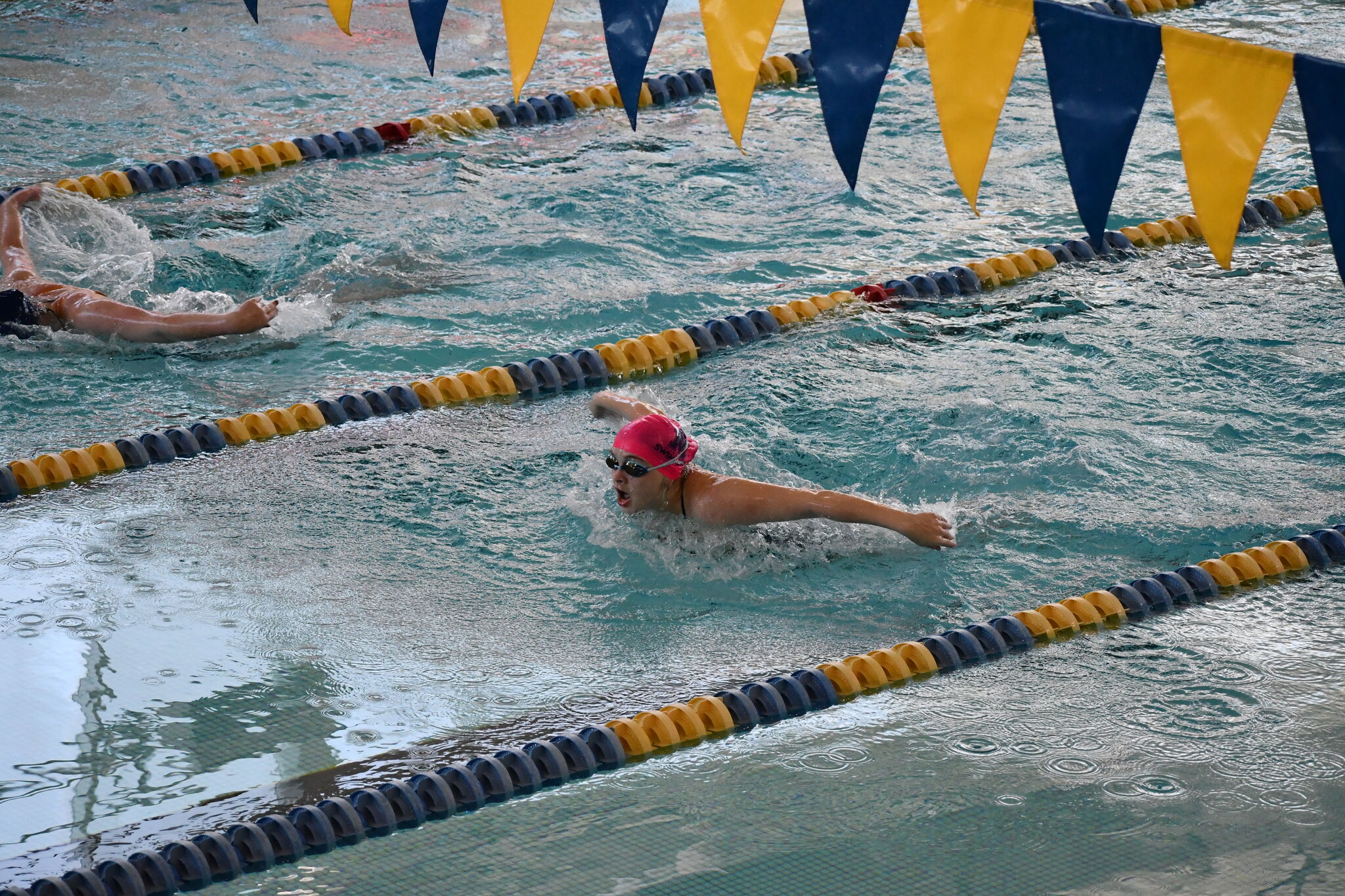 Manistee girls swimming takes second vs Cadillac, Fremont