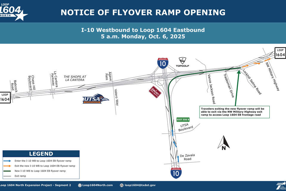 After years of work, TxDOT to open fifth Loop 1604 flyover ramp