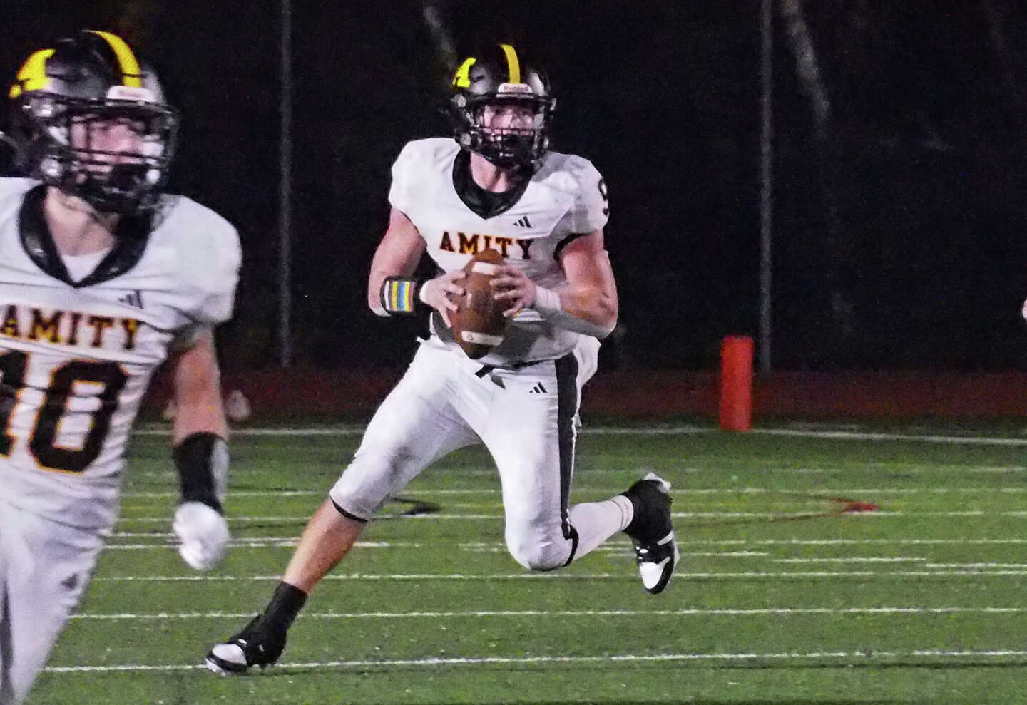 Sheehan football topples Amity for 1st SCC victory