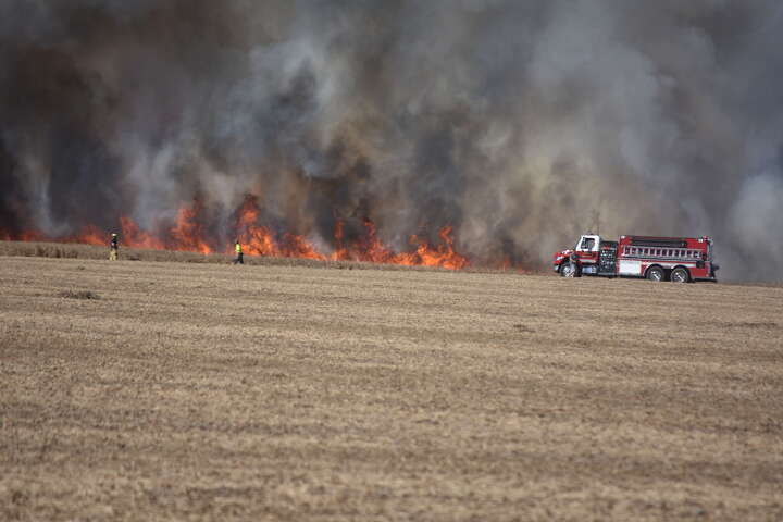 Multiple departments respond to field fire in Madison County