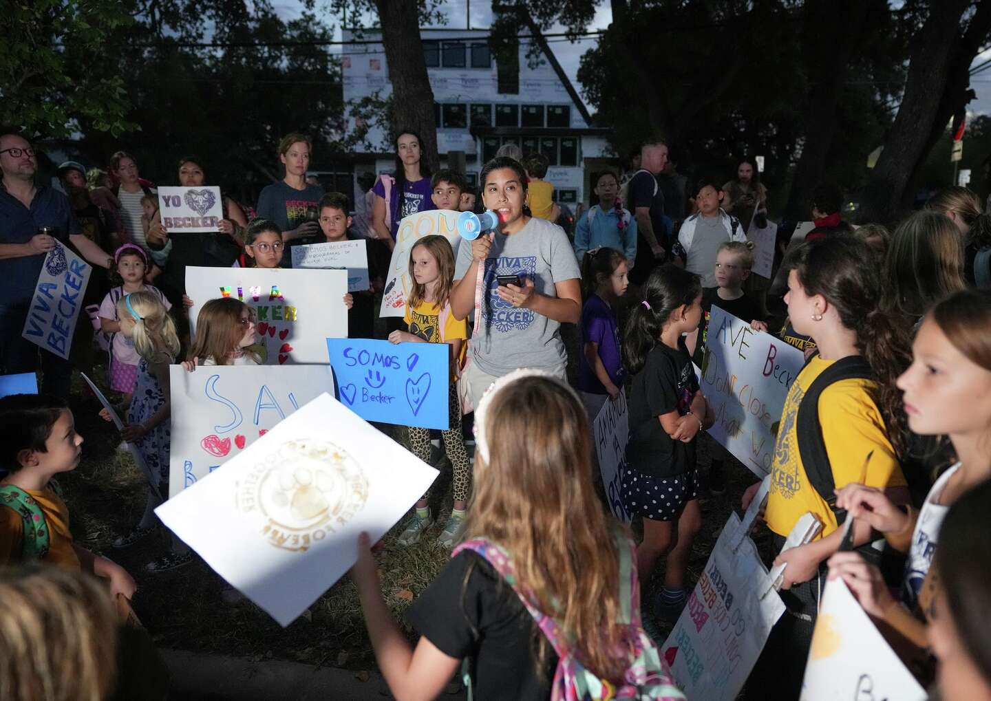 Becker parents, students rally to keep dual language campus open