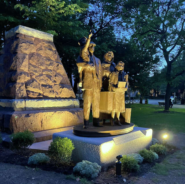 Columbus statue spends federal holiday in Lost in New Haven Museum