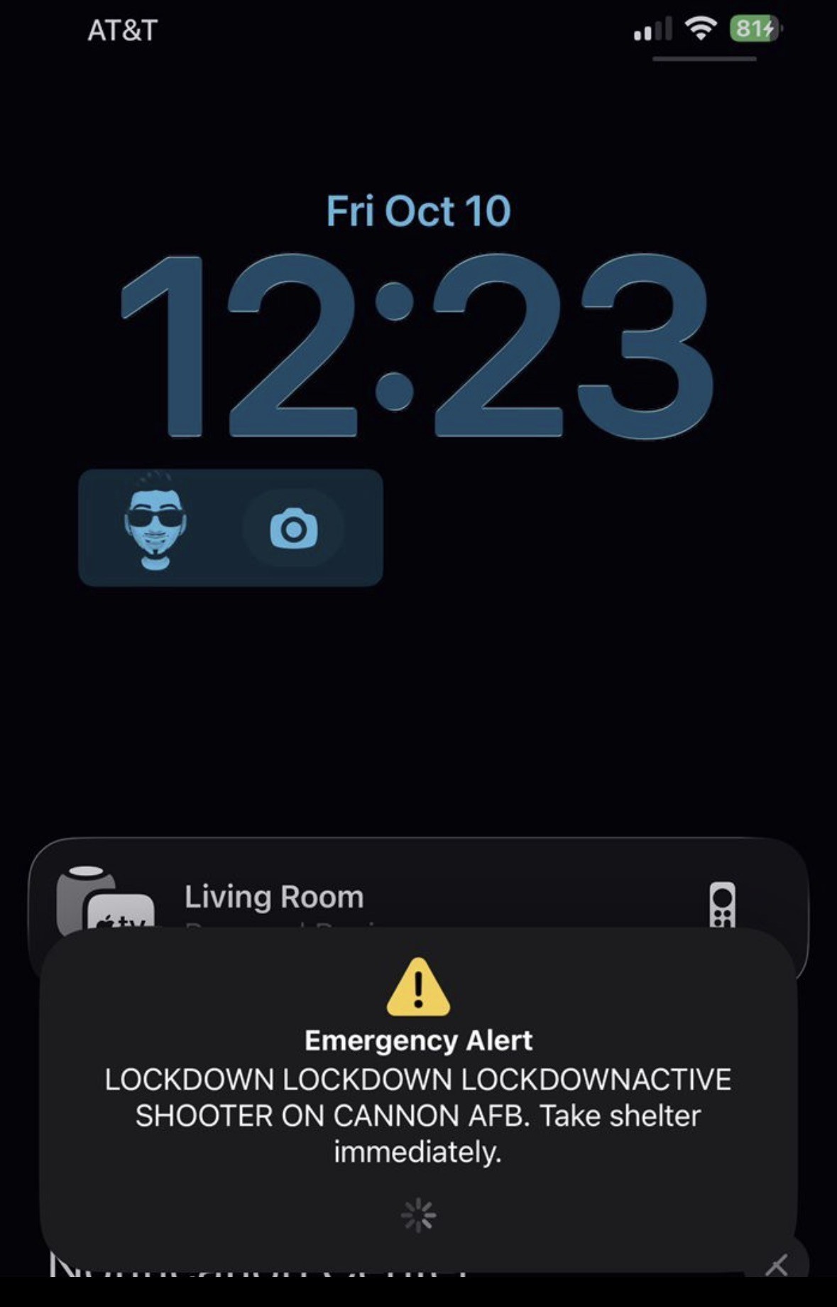 Cannon Air Force Base went into lockdown Friday