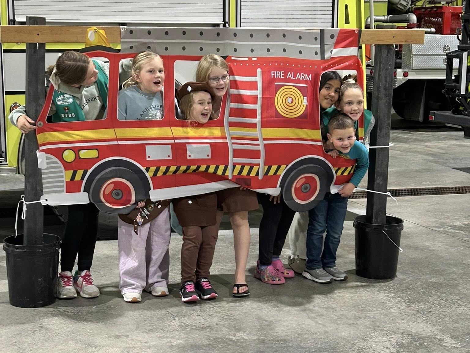 Girl Scouts visit Frankfort Fire Department for fire safety badge
