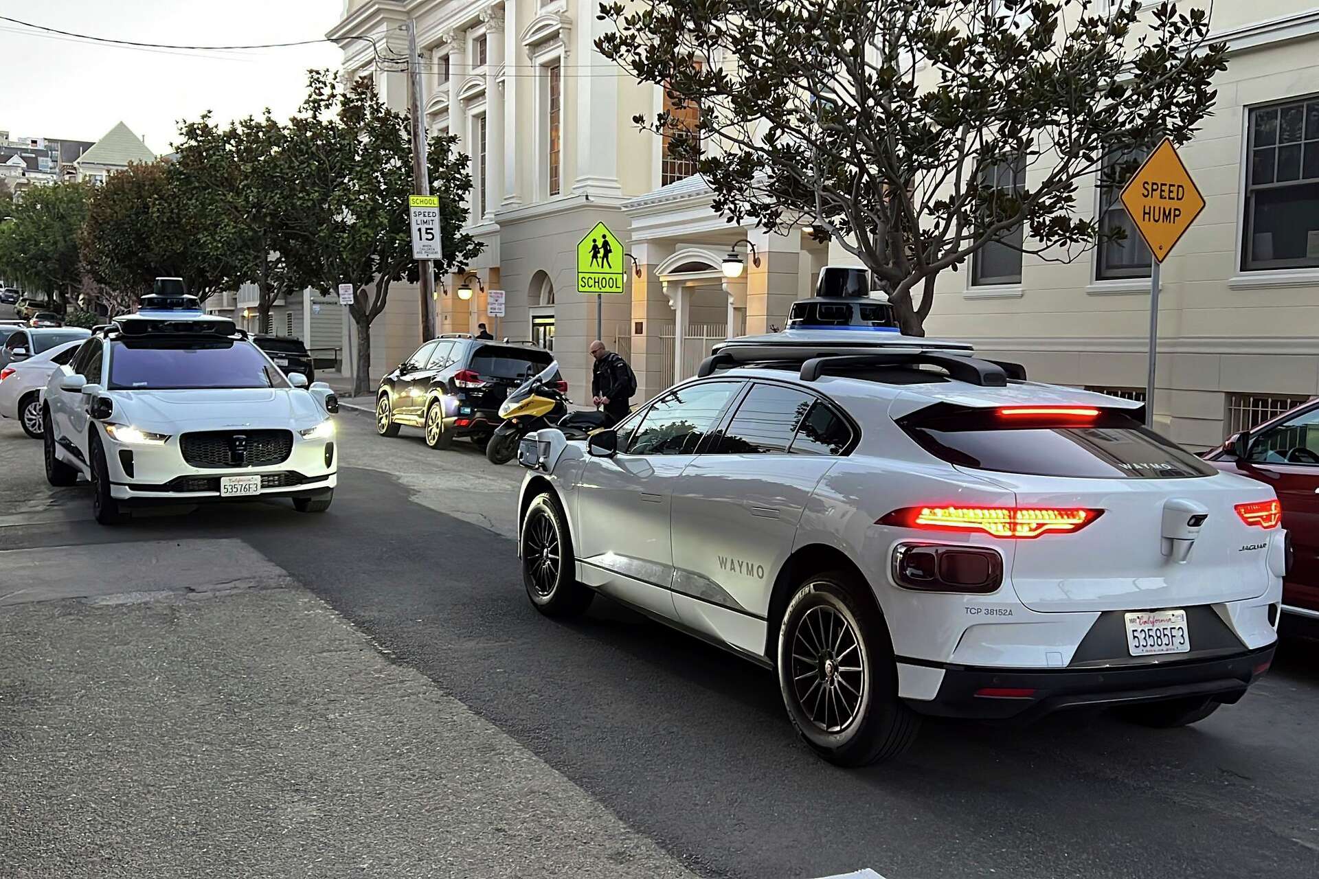 50 Waymo robotaxis flood San Francisco street in prank