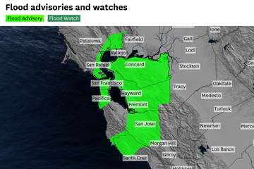 Map shows where Bay Area flood advisories are in effect Monday