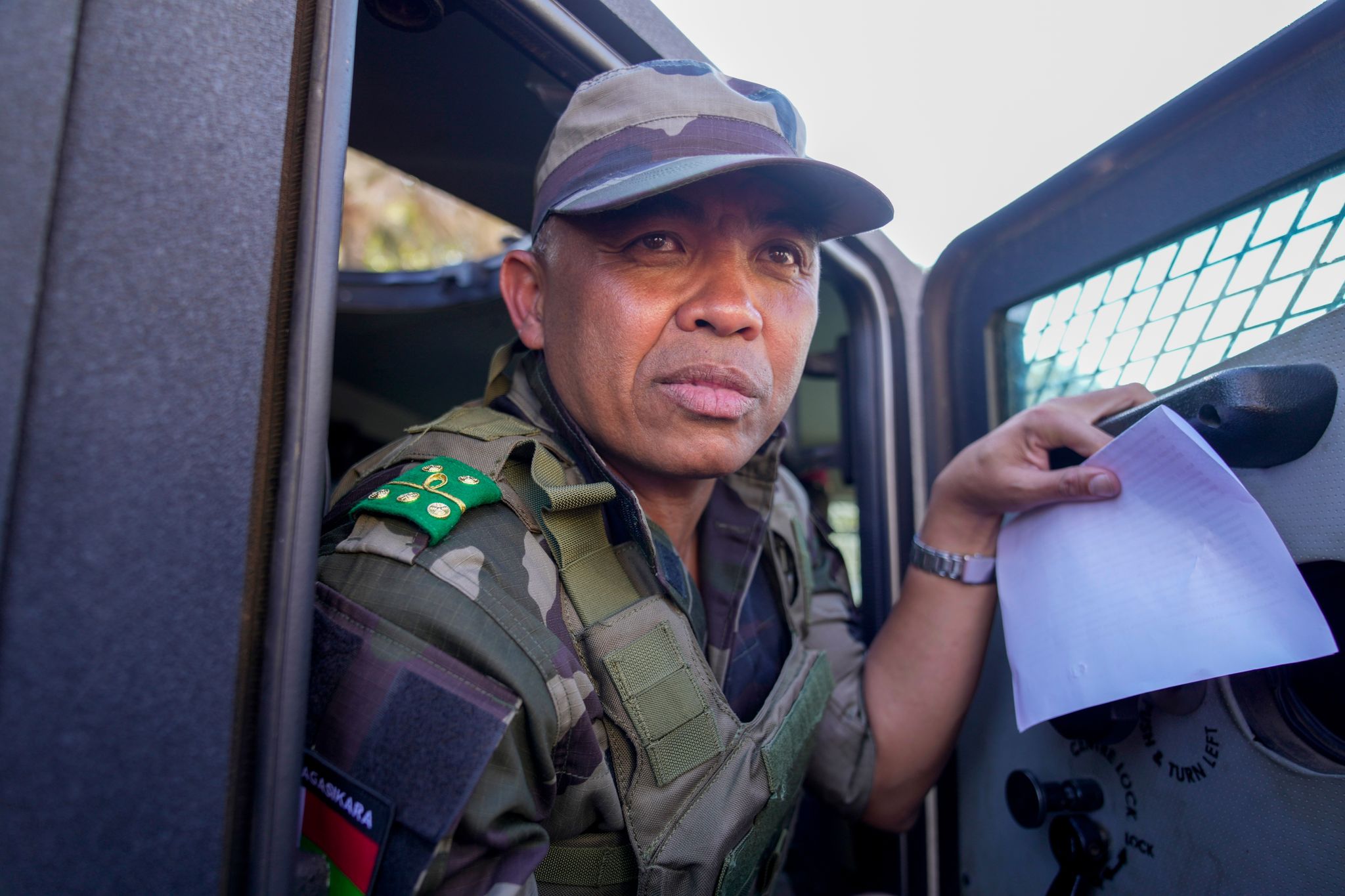 Photos of a colonel announcing military takeover in Madagascar after ...