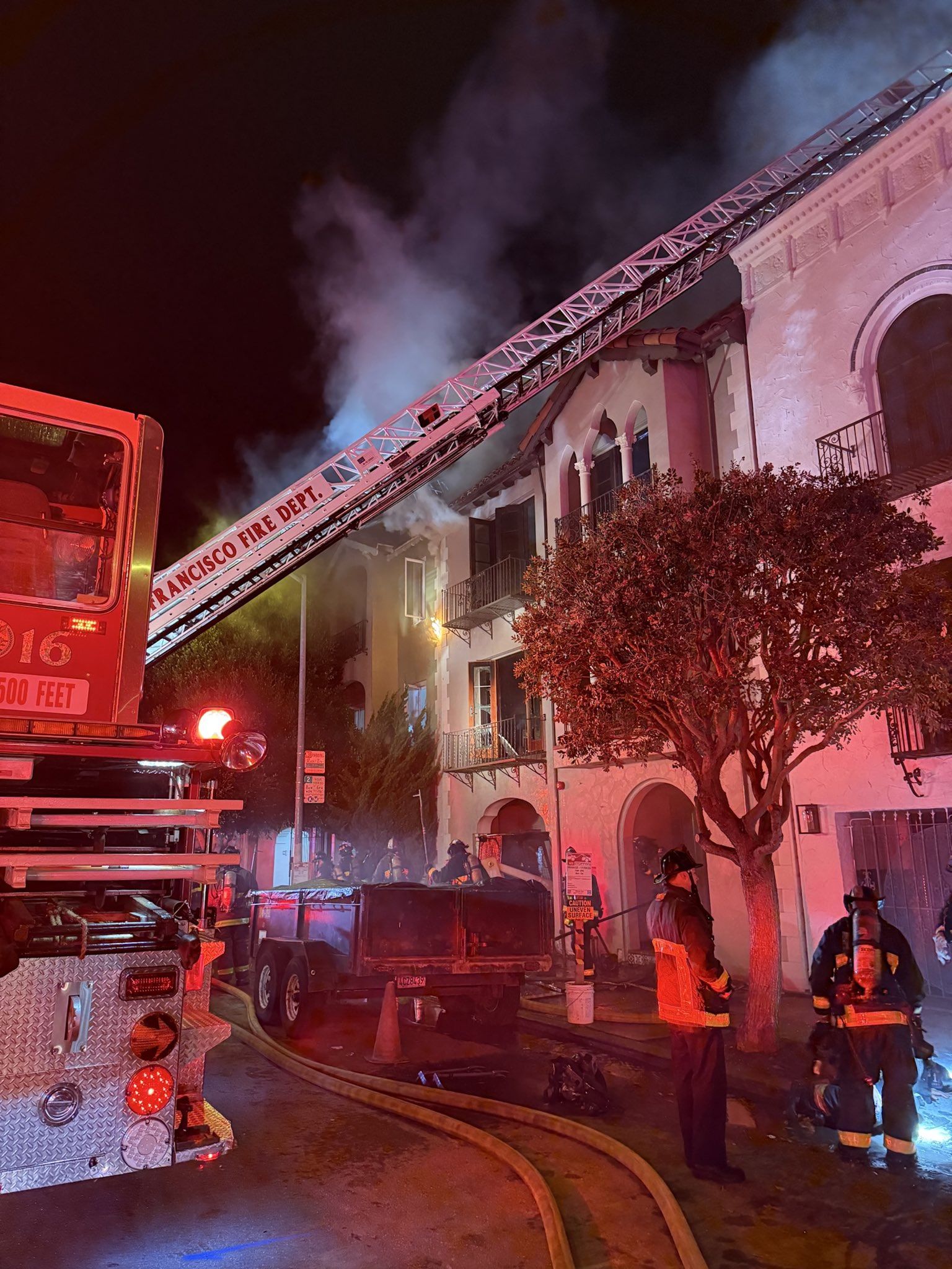Two firefighters injured in 3-Alarm fire in SF's Marina District