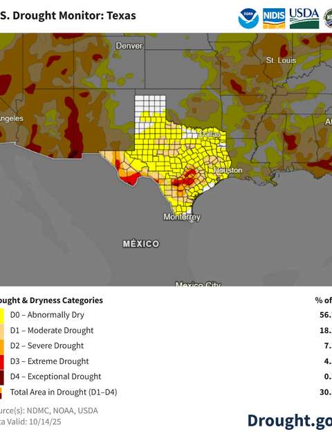 Drought-weary Southeast Texas faces weekend rain chances