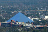 The California college campus that went all in on a giant blue pyramid
