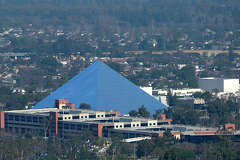 The California college campus that went all in on a giant blue pyramid