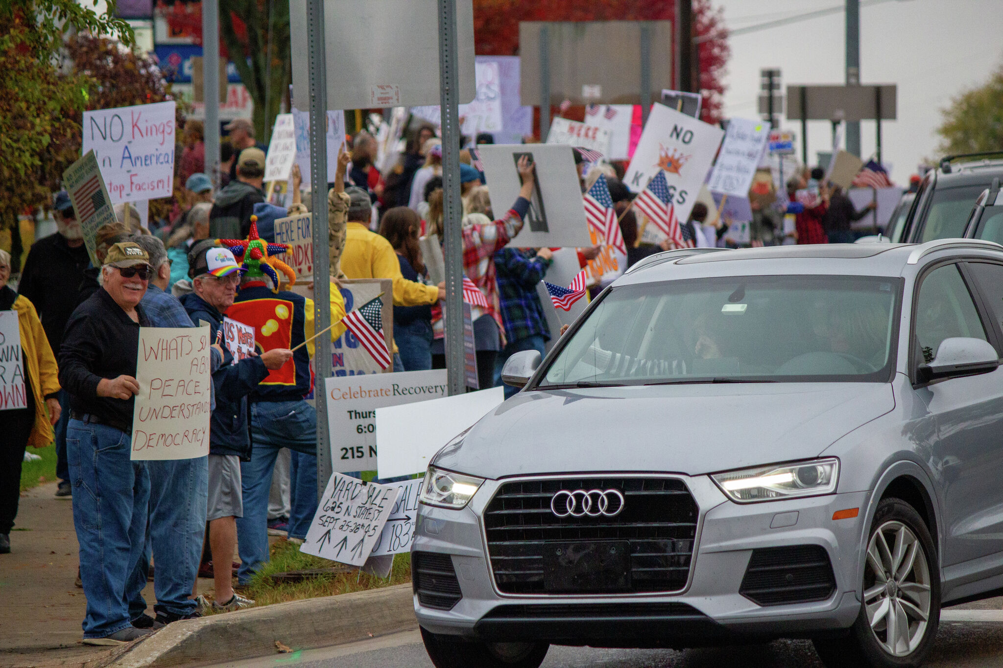 Group says 'No Kings' in Big Rapids Michigan protest against Trump