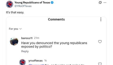 Young Republicans of Texas refuse to condemn racist group chat