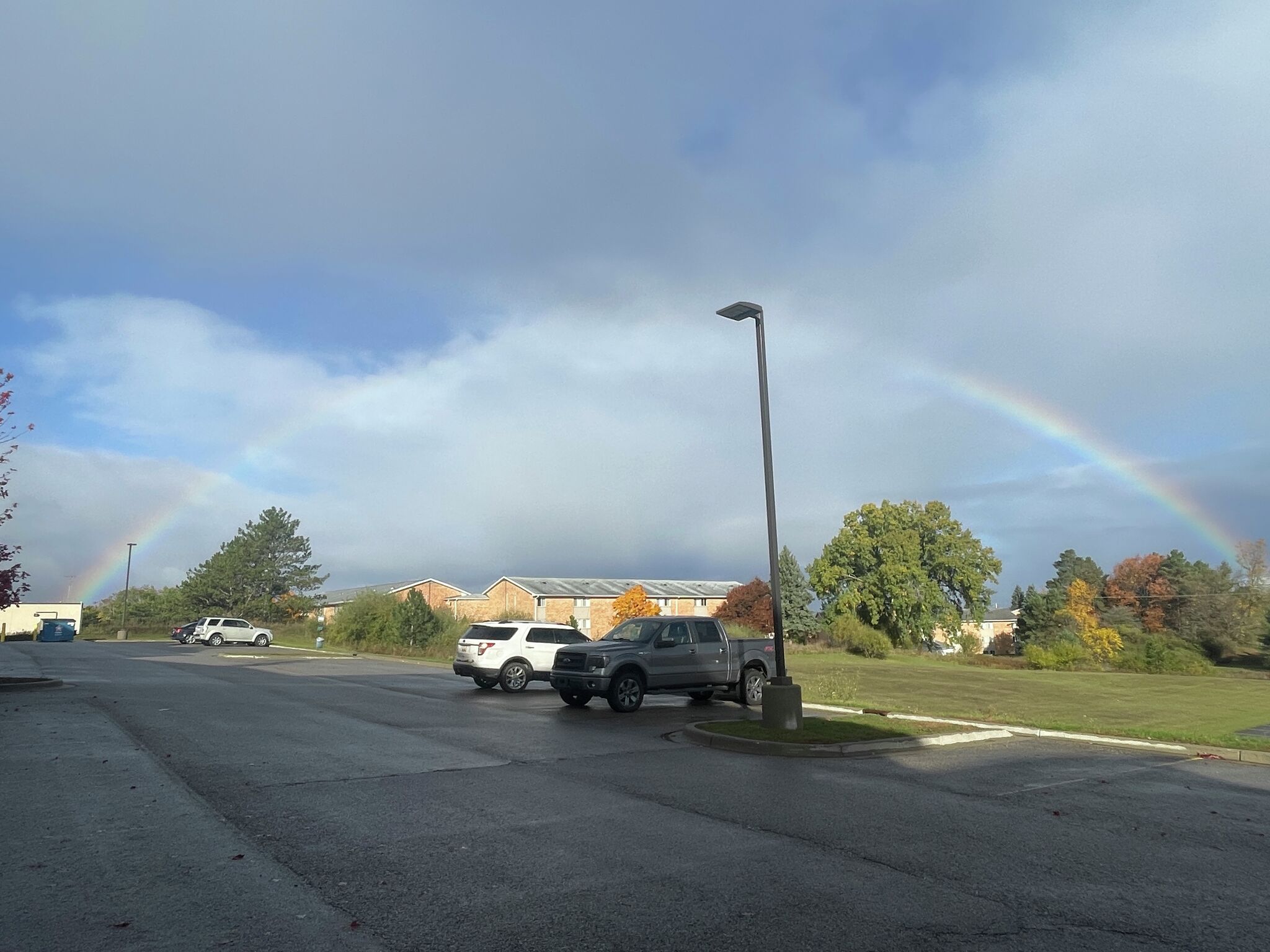 Rainbow brings color to the sky in Big Rapids Michigan